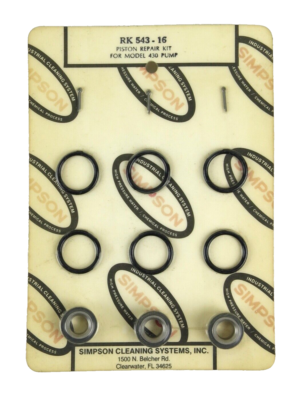 Simpson Cleaning Systems RK 543-16 Piston Repair Kit for model 430 ...