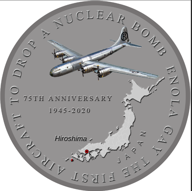 Enola Gay Gold Silver Coin United States of America Bomber Nuke WW2 ...