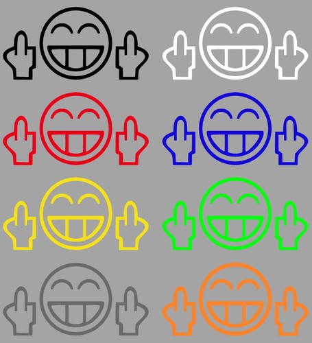 Aufkleber Sticker Fuck You Off Smiley Stinkefinger Mittelfinger JDM ...