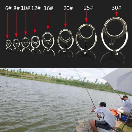 8X Repair Kit Fishing Rod Guides Tips Line Rings For Making Building ...
