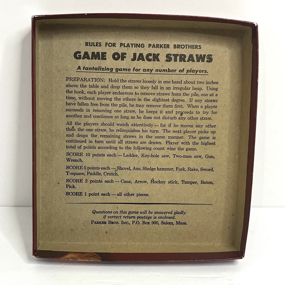 Vintage JACK STRAWS no 78 Parker Brothers Game 49 Pieces plus Hook | eBay