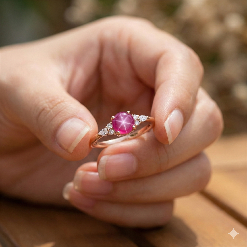 Pink Star Ruby Ring, Star Gemstone, Lindy Star Ring, 925 Sterling Silver | eBay Australia
