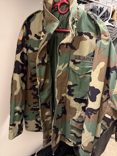 New US Army Military BDU Field Jacket Coat Woodland Camo Large Long M ...