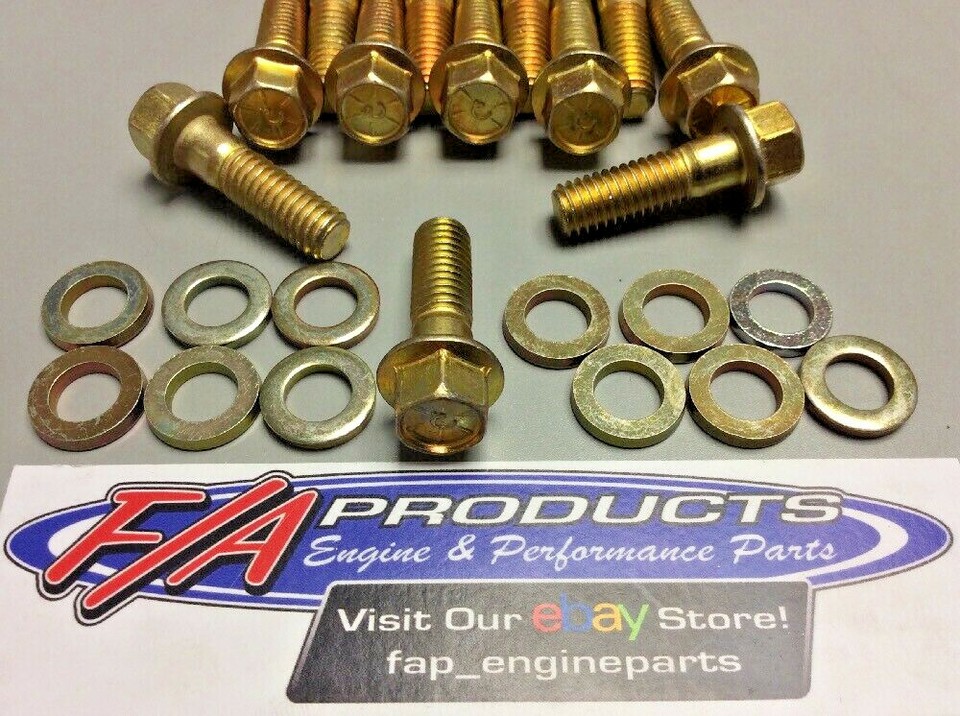 Manley 42176 Small Block Chevy Intake Manifold Bolts Gold Irridite With ...