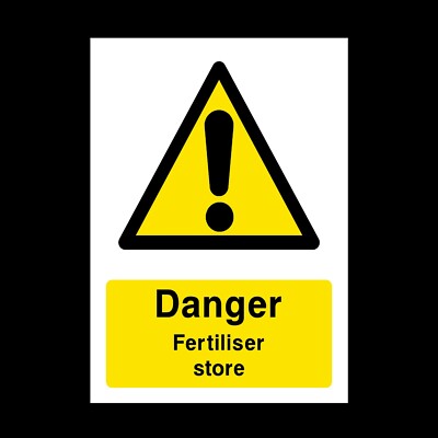 Danger Fertilizer Store Plastic Sign OR Sticker - A6 A5 A4 (CA72) | eBay UK