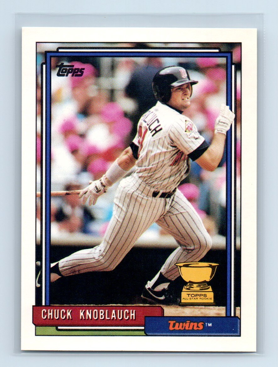 1992 Topps Straight from the Pack!!! Chuck Knoblauch Minnesota Twins ...
