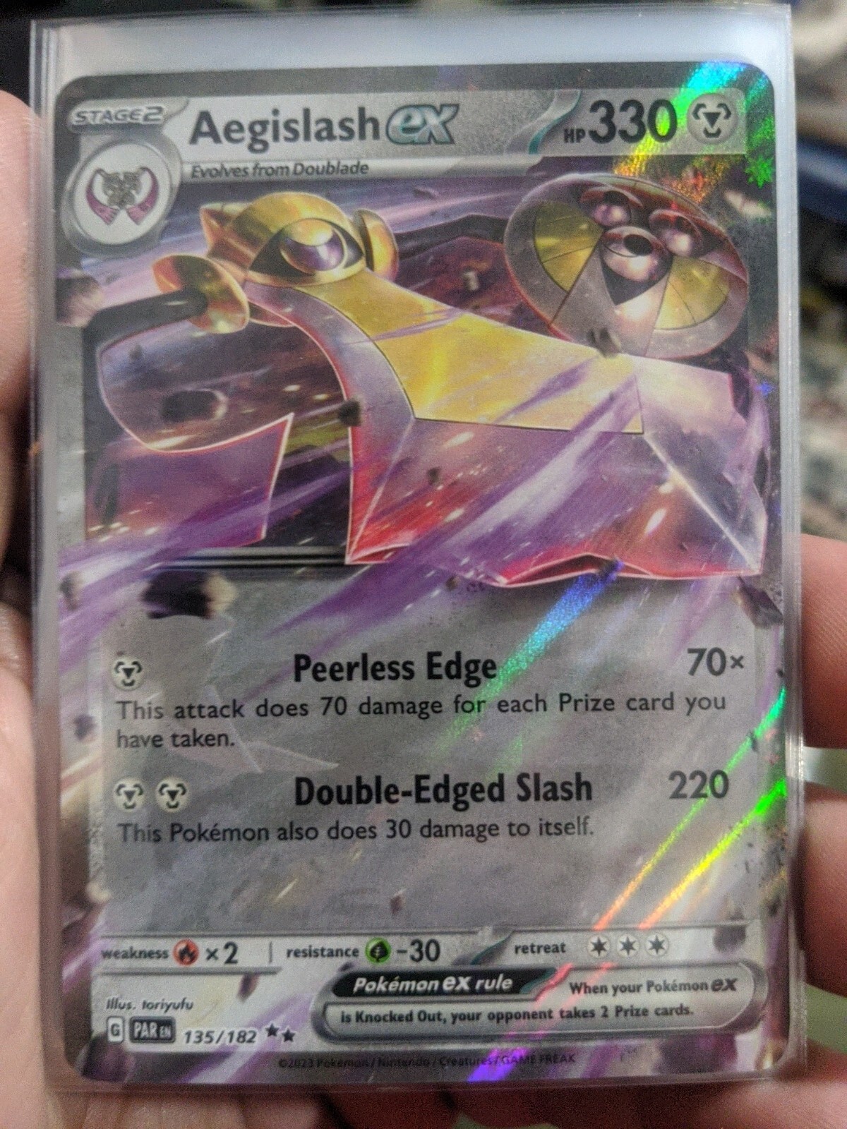 Aegislash EXD 135/182 DOUBLE RARE - Paradox Rift - Pokémon TCG Card NM ...