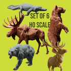 HO Scale North American Wild Animals 3d printed Unpainted Miniatures ...