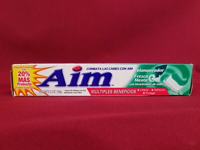 Aim Multi-benefit Fresh Mint Gel Toothpaste 5.5-oz. Tube FREE SHIPPING ...