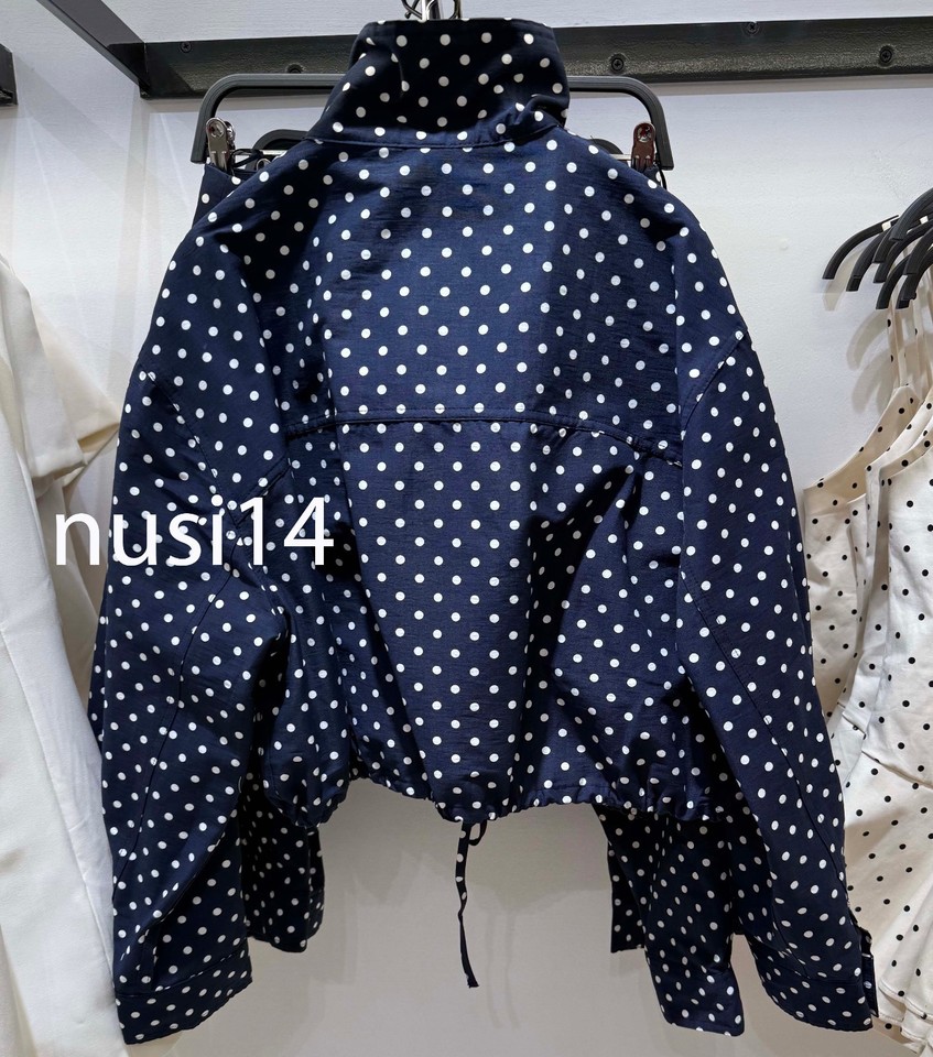 ZARA NEW WOMAN PUFFED POLKA DOT JACKET BLUE WHITE XS-XXL 5247/713/044 ...