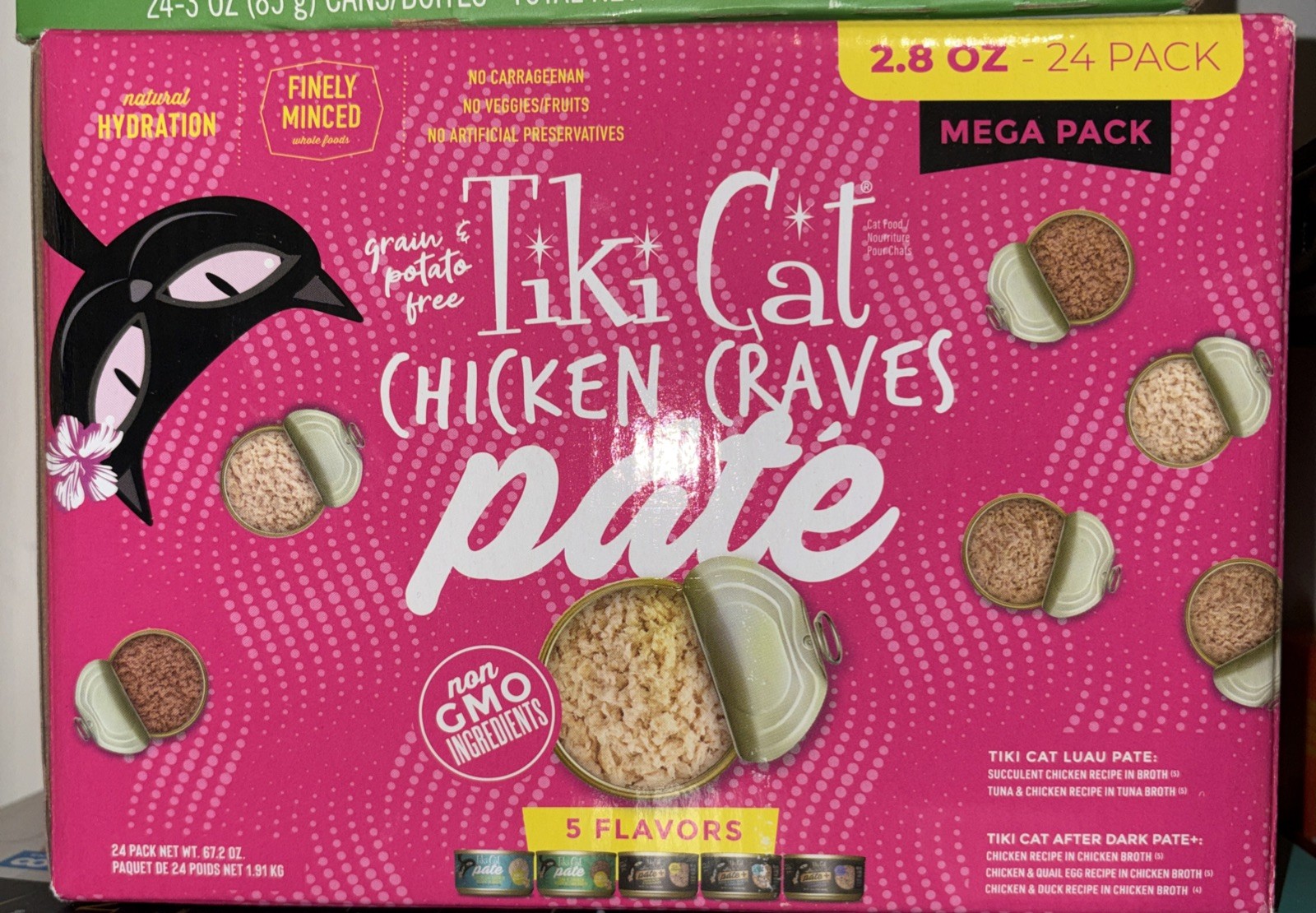 24 Pack Tiki Cat Chicken Craves Pate 5 Flavors EXP 2028 - Fast Shipping ...