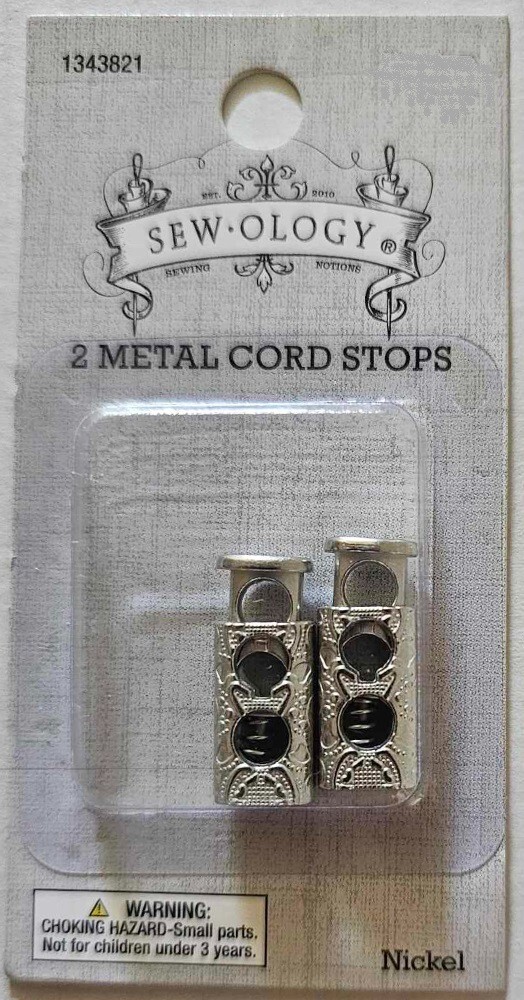 Metal Cord Stops Package of 2 Silver Color Nickel Embossed Hobby Lobby ...