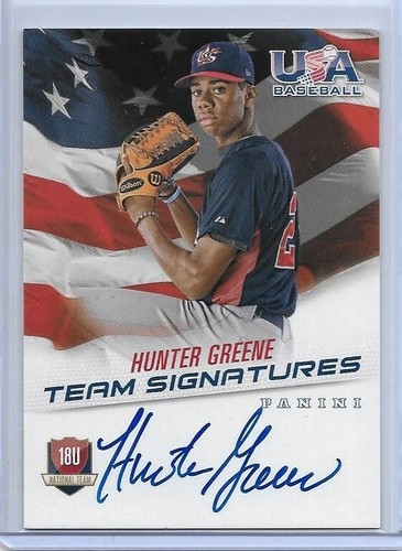 2015 PANINI TEAM USA ROOKIE HUNTER GREENE AUTOGRAPH AUTO #D/499 ...