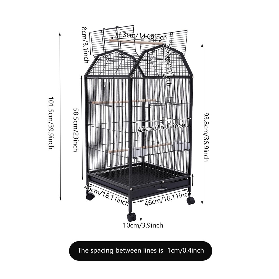 Bird Cage Large Play Top Parrot Finch Cage Macaw Cockatoo Pet Supply ...