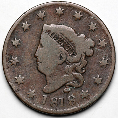 1818 Coronet Head Large Cent, N-8 | eBay