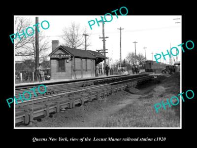 OLD 8x6 HISTORIC PHOTO OF QUEENS NEW YORK LOCUST MANOR RAILROAD DEPOT ...
