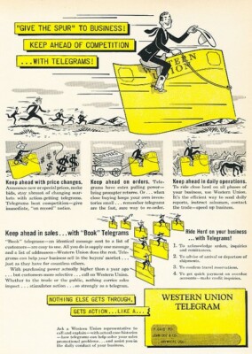 1949 Western Union Telegram Vintage Original Advertisement Print Art Ad ...
