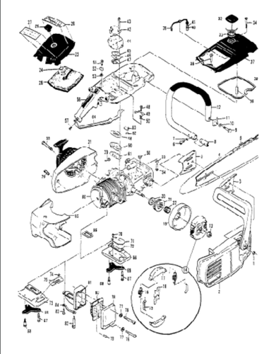 McCulloch Pro Mac 10-10 chainsaw Model # 600014U Parts manual comb ...