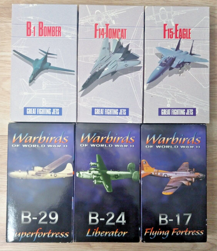 6x VHS Great Fighting Jets F14-Tomcat F15 B1 Bomber Warbirds B-29 B-24 ...