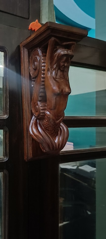Corbel Mermaid of wood Decorative Carved Wooden Corbel 1pc Wall Hanging ...