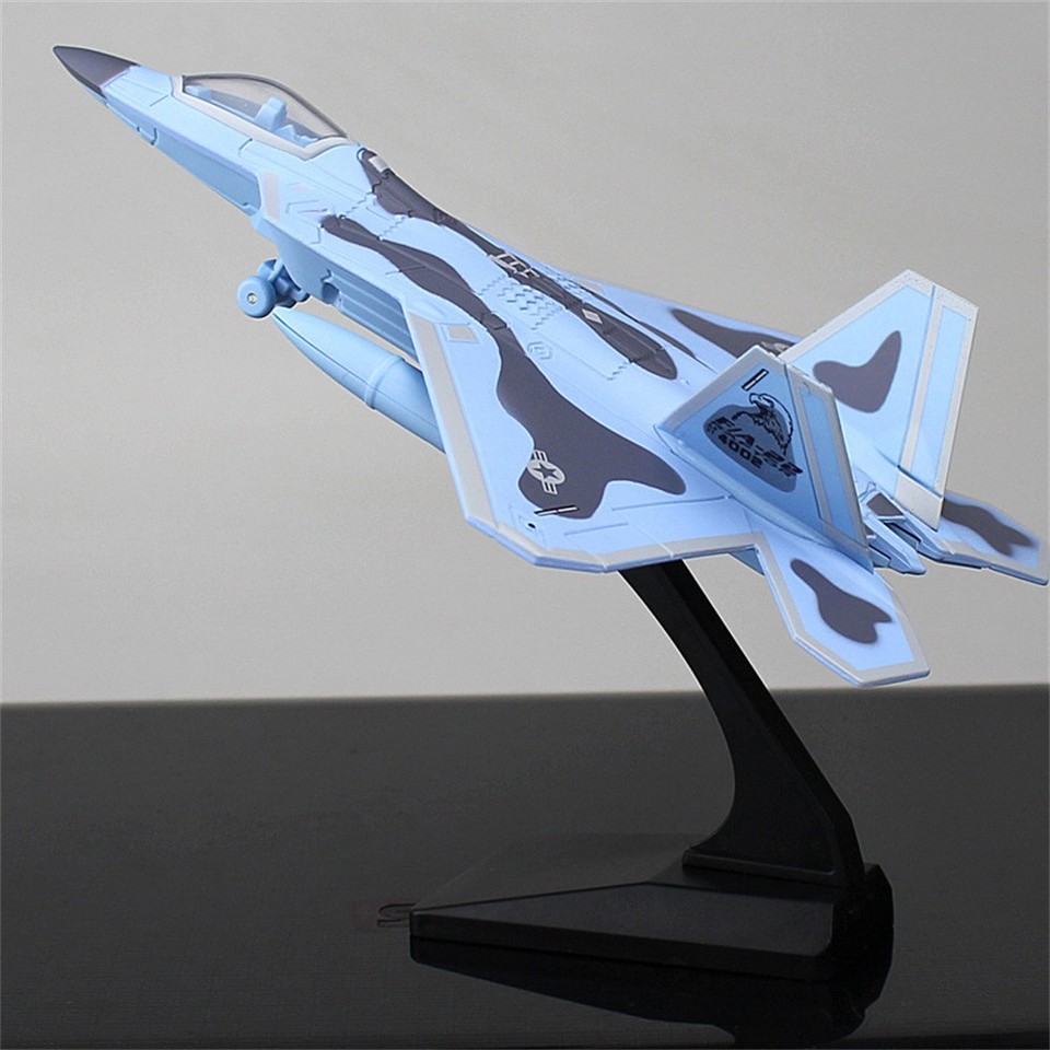 1:100 Pull Back Aviation Aircraft F-22 Fighter Military Aircraft W ...