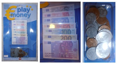 Euro finti per giocare fiche fiches soldi: monete e 105 banconote cm 8 ...