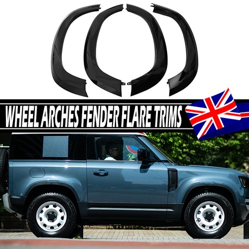 WHEEL ARCHES FENDER FLARE TRIM GLOSS BLACK FOR LAND ROVER DEFENDER 90 ...