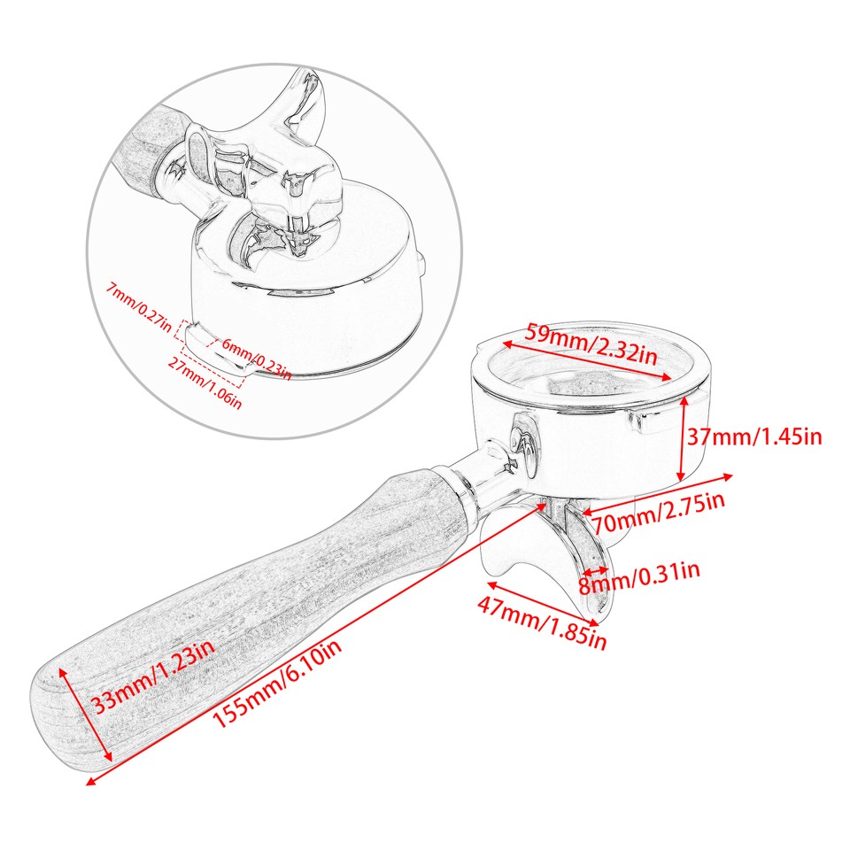 58mm Coffee Portafilter For E61 Espresso Machine Coffee Filter Double ...