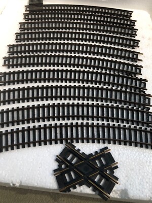 HO Scale 10 Atlas Brass 18” Curved Snap Track & 60 Degree Crossover (24 ...