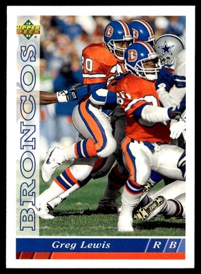 1993 Upper Deck Greg Lewis Denver Broncos #188 | eBay