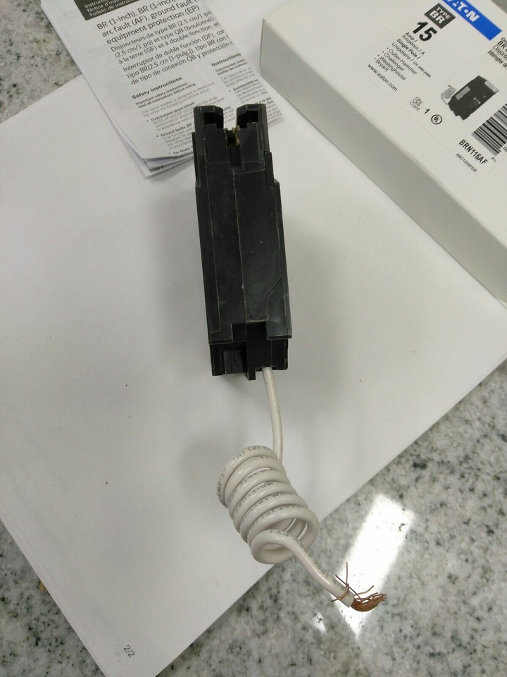 Eaton Cutler-Hammer BRN115AF 15A 120VA , 1P, BR COMBINATION AFCI ...