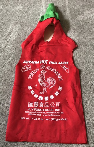 RASTA IMPOSTA~SRIRACHA HOT CHILI SAUCE Halloween Costume~One Size Red ...