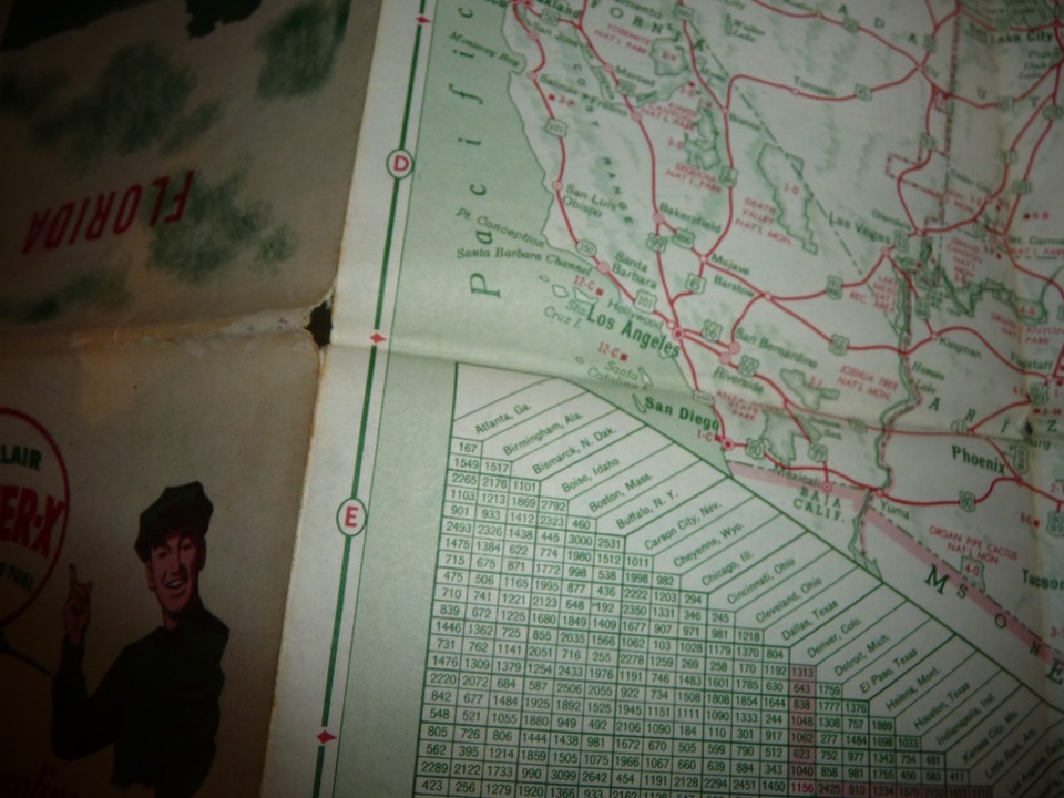 2 VINTAGE SINCLAIR ROAD MAPS - 1953 FLORIDA - 1955 UNITED STATES - FREE ...