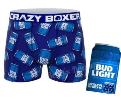 Bud Light Beer Crazy Boxer Briefs in GIFT CAN, Men's Size SMALL (28-30 ...