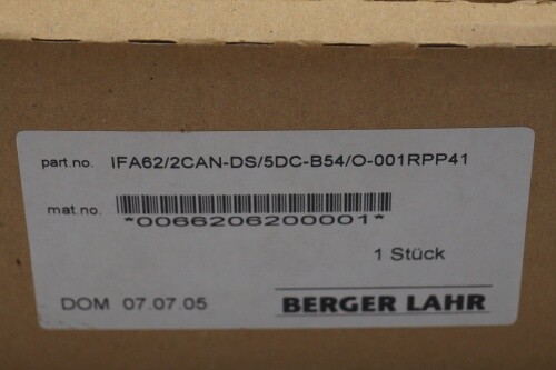 Berger Lahr Servomotor IFA62/2CAN-DS/5DC-B54/O-001RPP41 | eBay
