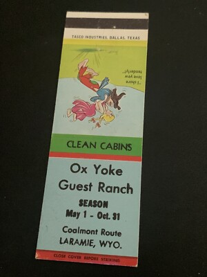 Vintage Girlie Hillbilly Matchbook: “Ox Yoke Guest Ranch” Laramie ...