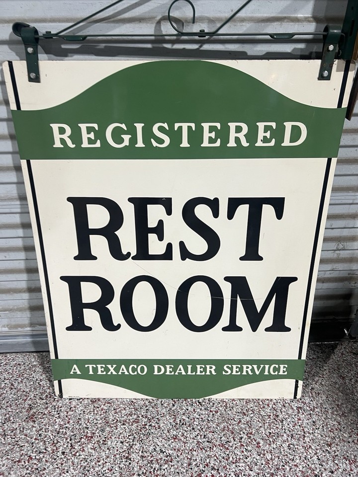 Vintage 1958 Texaco Clean Restrooms Sign With Original Hanger | eBay