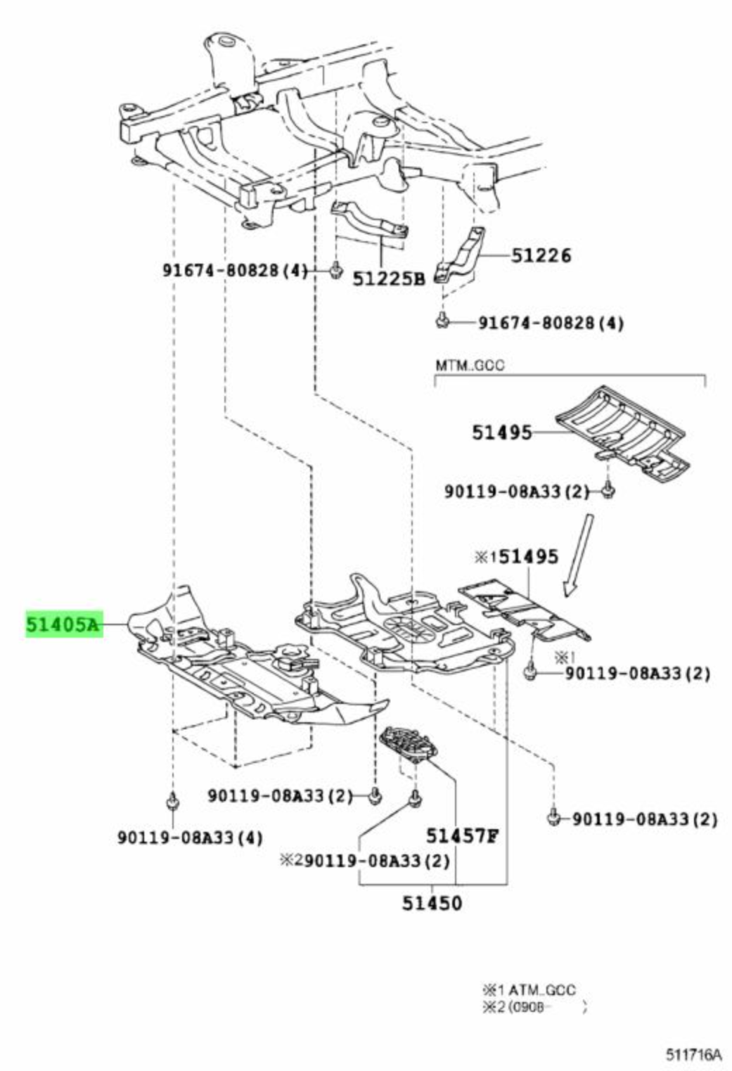 Toyota 51405-60210 4 Runner Engine Under Cover Protector OEM Genuine | eBay