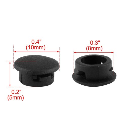 50 Pcs Plastic 8mm Dia Locking Type Tube Insert Caps Black | eBay