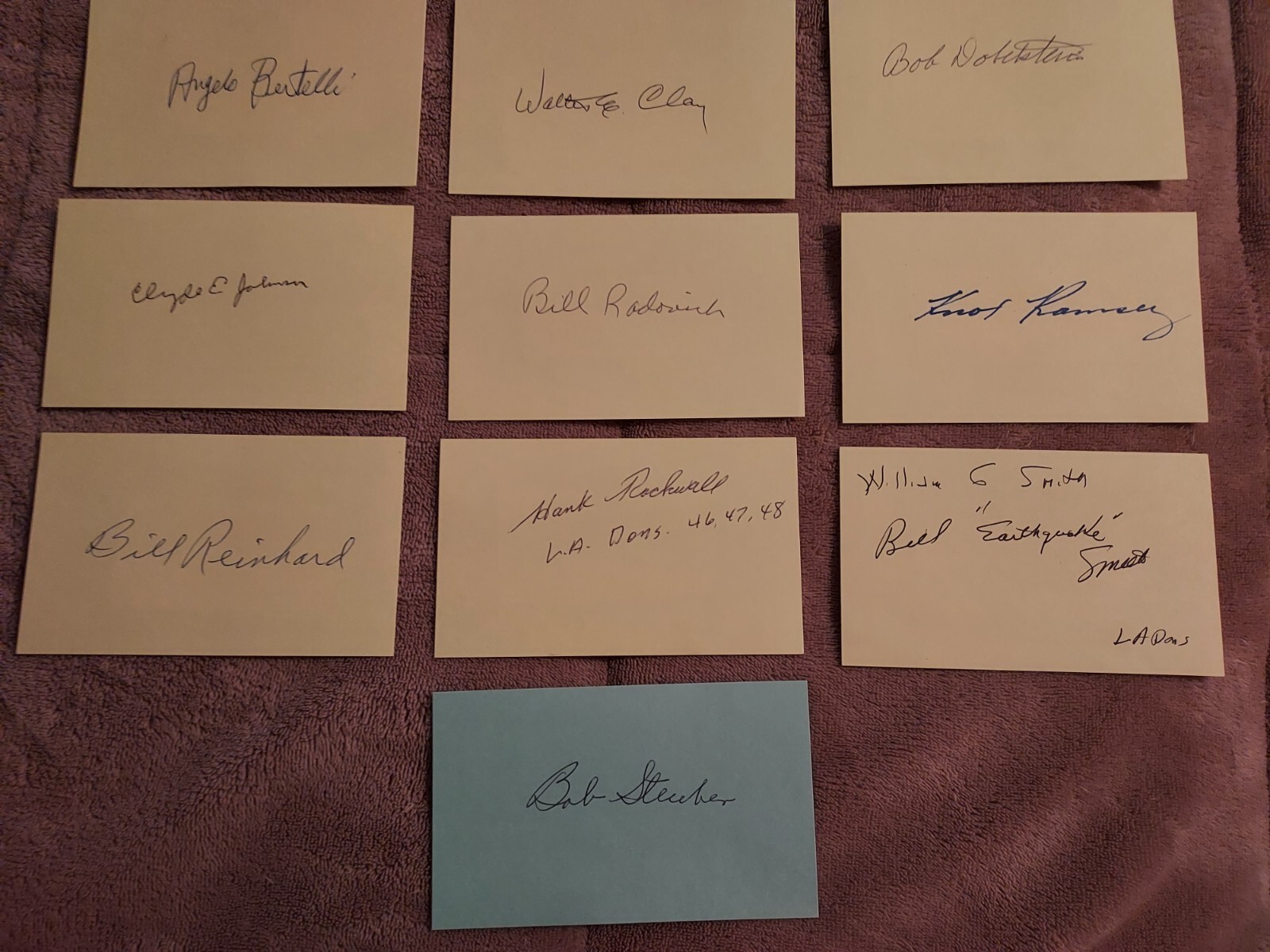 Lot Of 13 Autographed Index Cards; L. A. Dons; RARE Must See! | eBay
