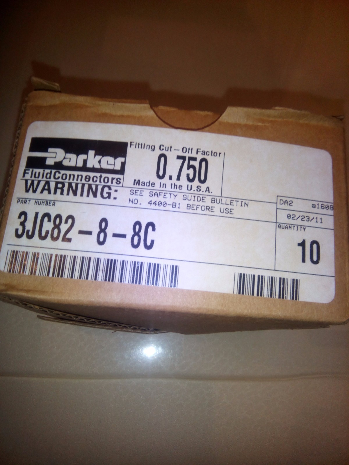 PARKER 3JC82-8-8C Push-Lok Barbed Female Seal-Lok-Swivel-Straight-Short ...