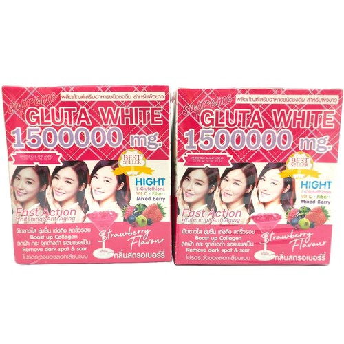 2x Gluta White 1500000 mg Glutathion blanchiment collagène anti-âge vergetures | eBay