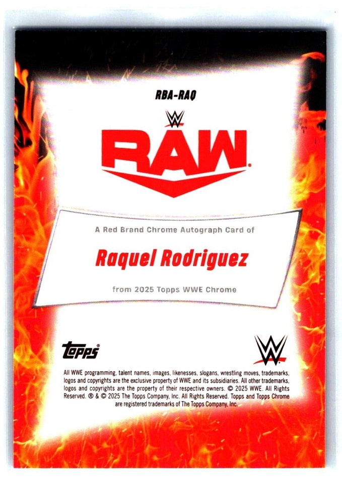 2025 Topps Chrome WWE Raquel Rodriguez #RBA-RAQ ON CARD Autograph AUTO ...