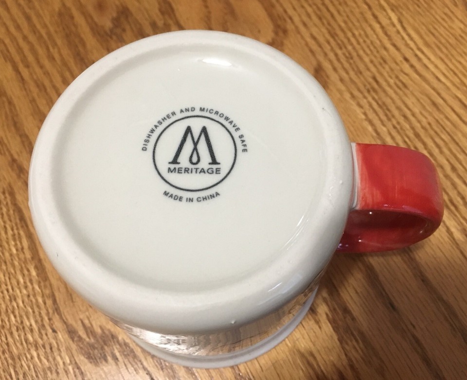 Meritage Stoneware Santa Clause Coffee Mug Christmas New Year Red NWOT ...