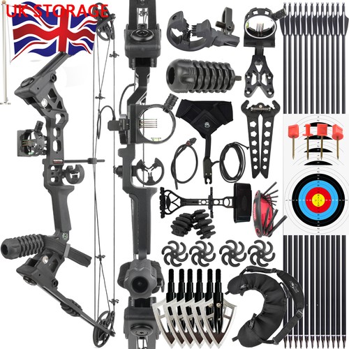 Archery Compound Bow Set 20-70lbs Adjustable 320FPS Arrows Shoot RH ...