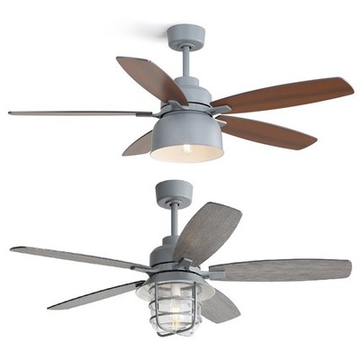 52" Indoor Outdoor Ceiling Fans with Light & Remote Farmhouse Gazebo ...