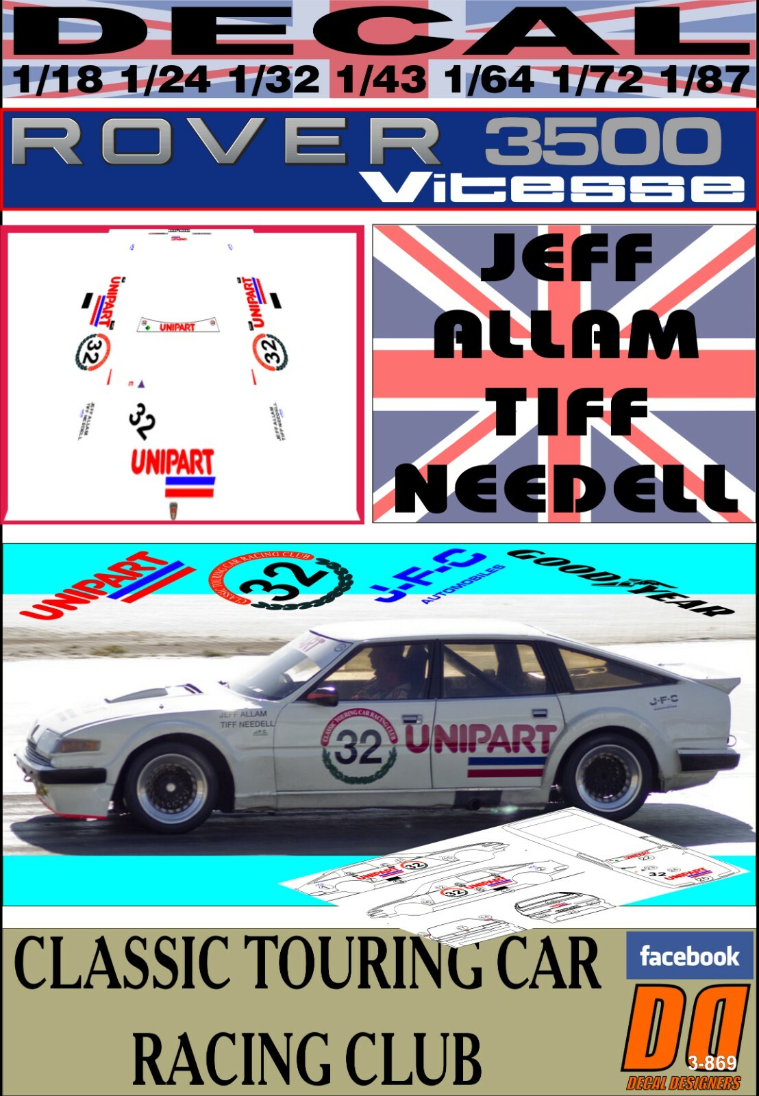 DECAL ROVER SD1 JEFF ALLAM TOURIST TROPHY RACE SILVERSTONE 1980 (08) | eBay