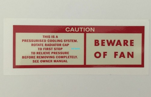 Holden V8 HQ HJ HX 253 & 308 GTS Sedans Coupes Beware Of Fan Decal ...