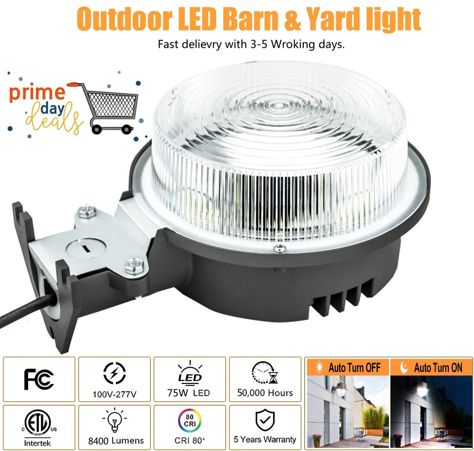 Outdoor LED Barn Yard Street Security Light Dusk to Dawn Waterproof ...
