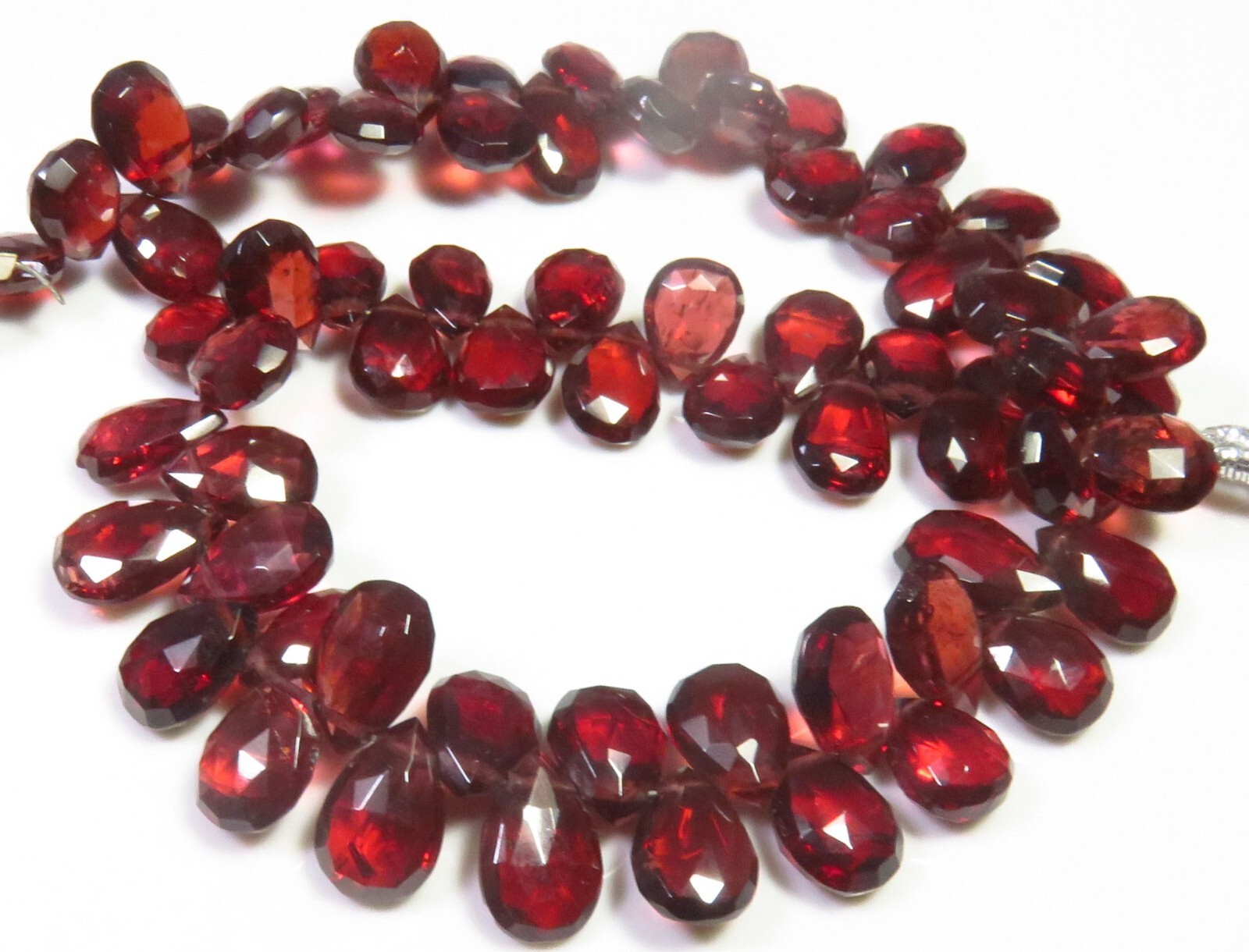 Natural Red Gems Beads 8-10mm Mozambique Garnet Faceted Pear Beads ...